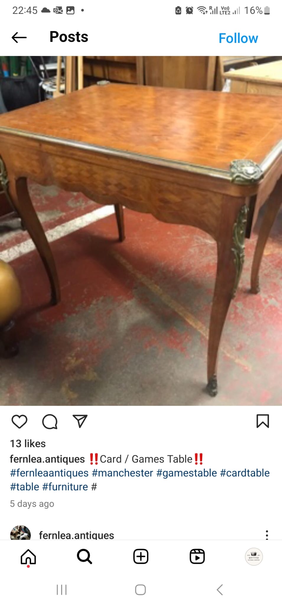 Vintage Card Table – The British Antiques Company